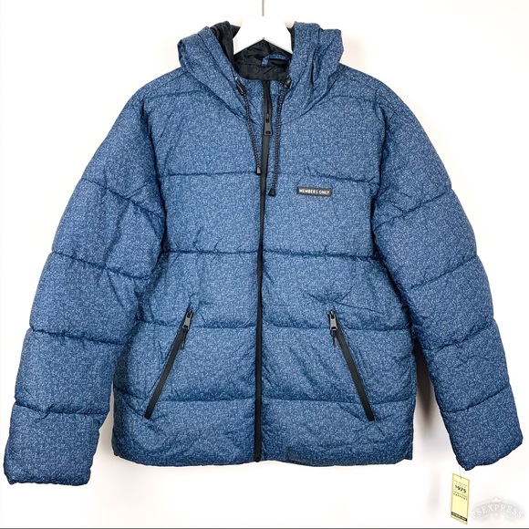Members Only | Jackets & Coats | Members Only Blue Speckled Puffer Coat ...